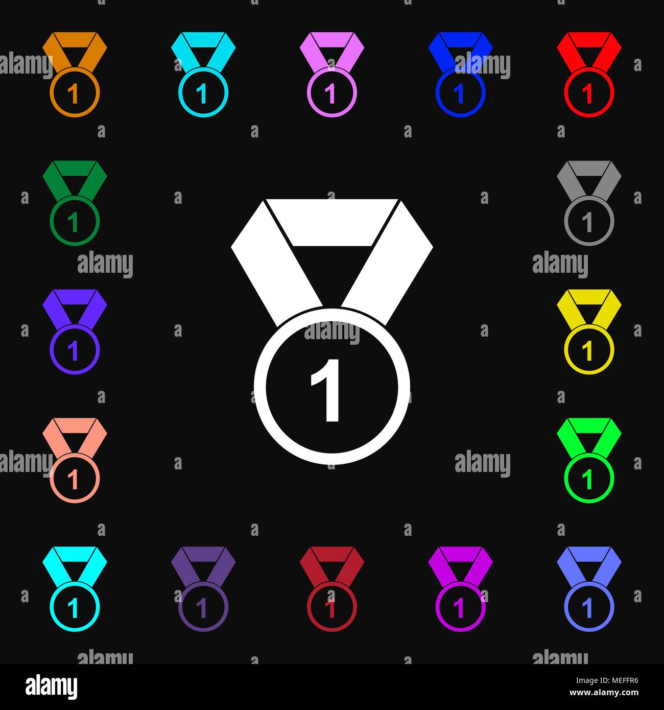 Vergabe Medaille Symbol unterzeichnen. Vielen bunten Symbole für Ihr Design. Vector Illustration ...