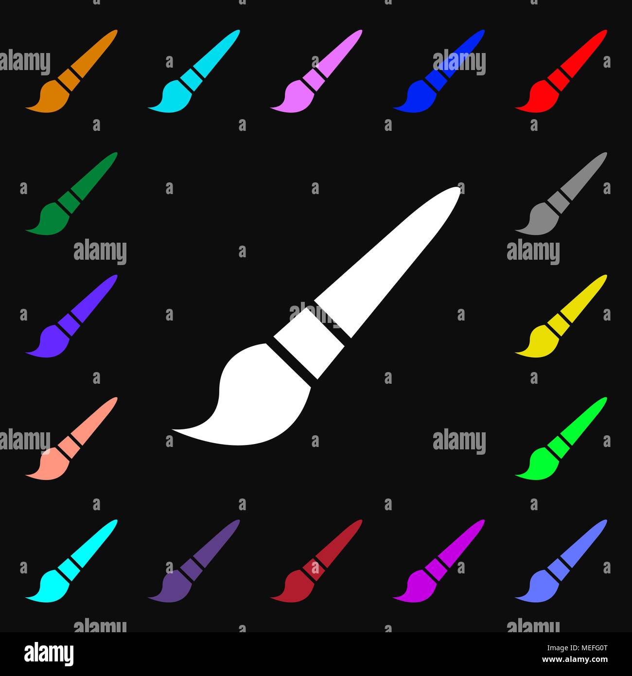 Pinsel Icon Anmelden. Vielen bunten Symbole für Ihr Design. Vector ...