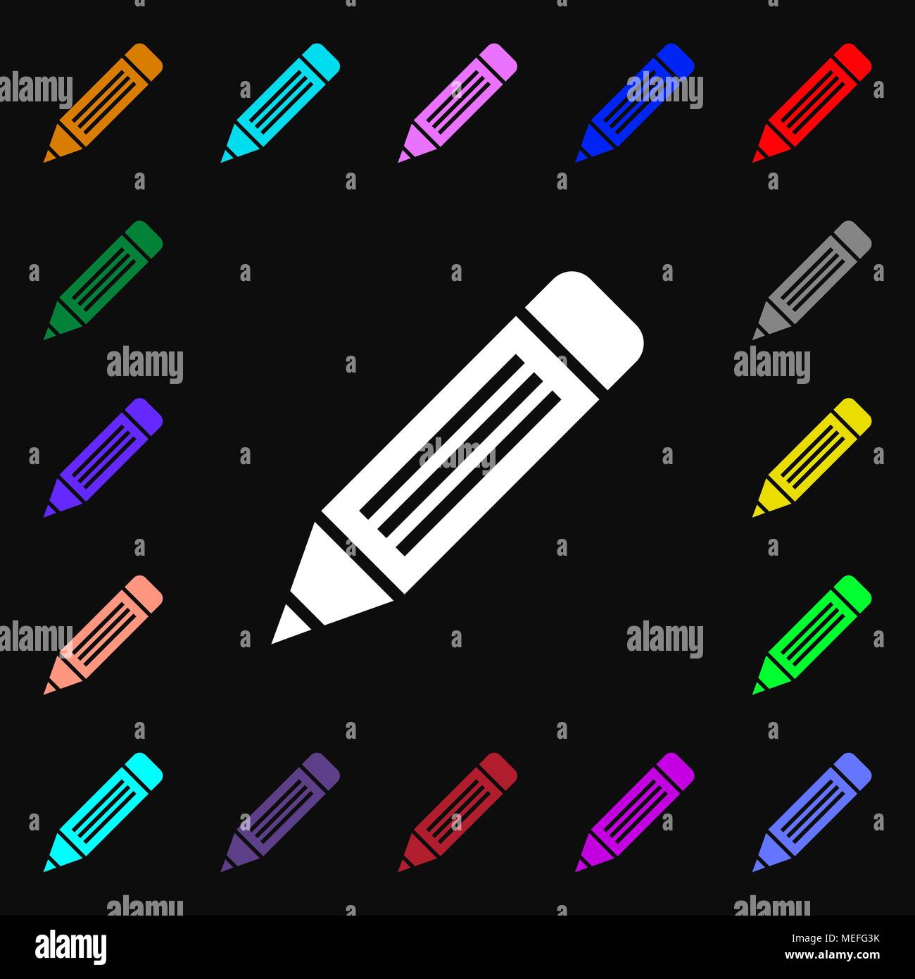 Stift -Symbol. Vielen bunten Symbole für Ihr Design. Vector ...