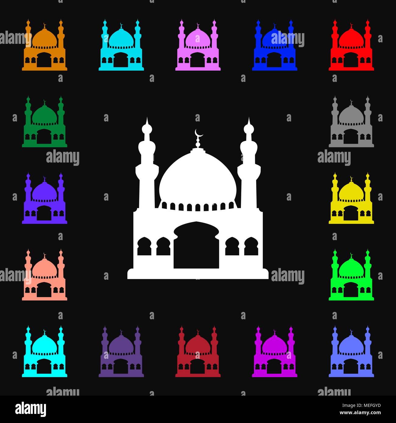 Türkische Architektur, Moschee Symbol unterzeichnen. Vielen bunten ...