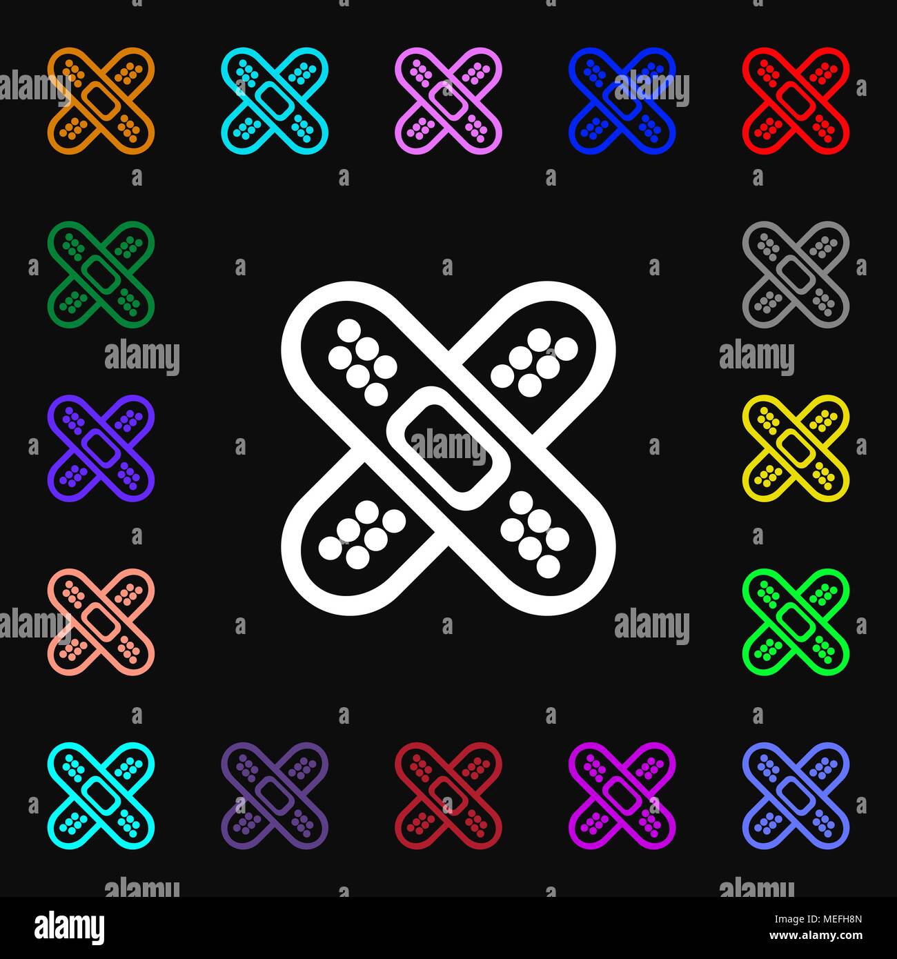 Pflaster Symbol unterzeichnen. Vielen bunten Symbole für Ihr Design ...