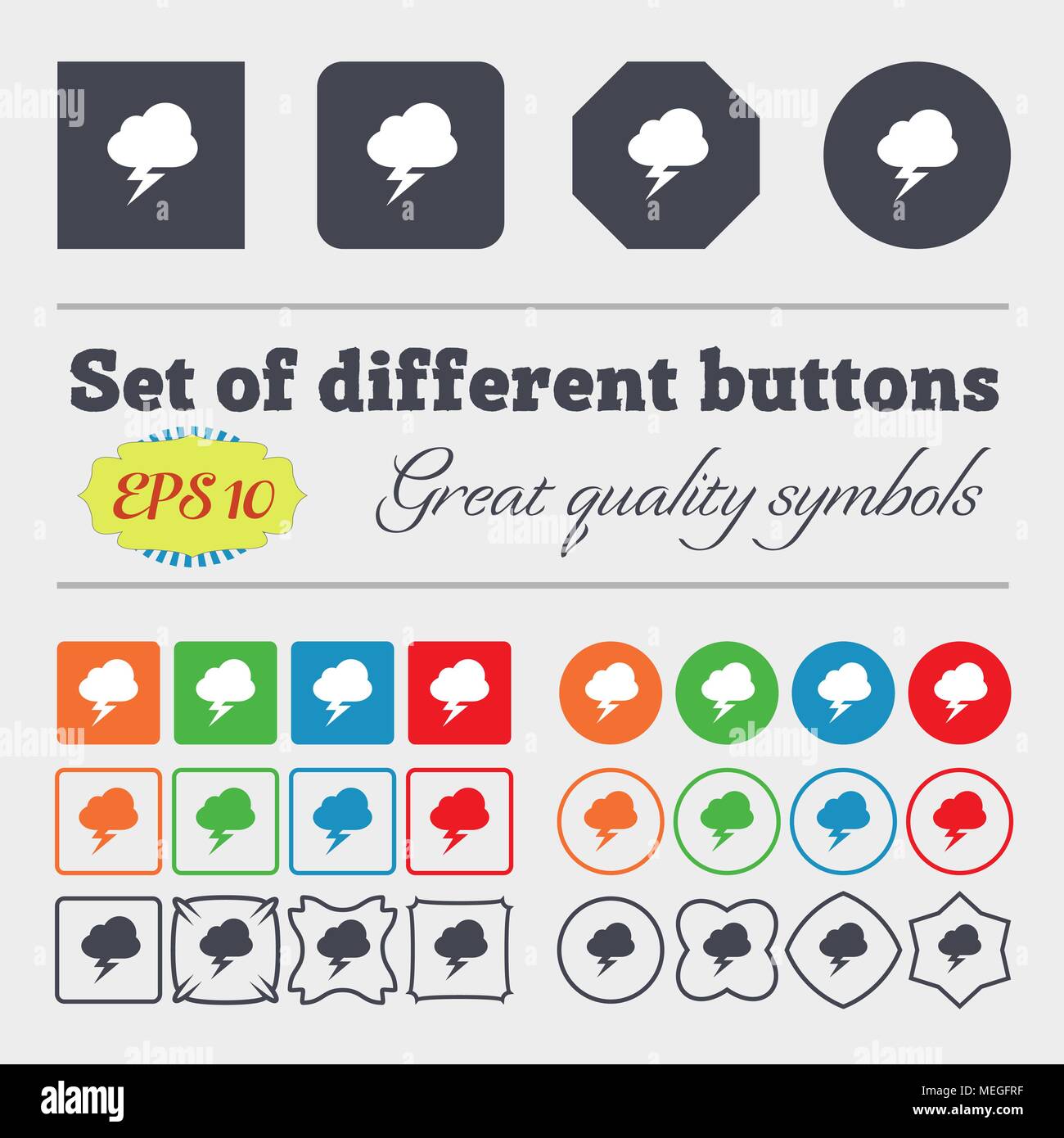 Sturm Symbol zeichen Große bunte, vielfältige, hochwertige Tasten ...