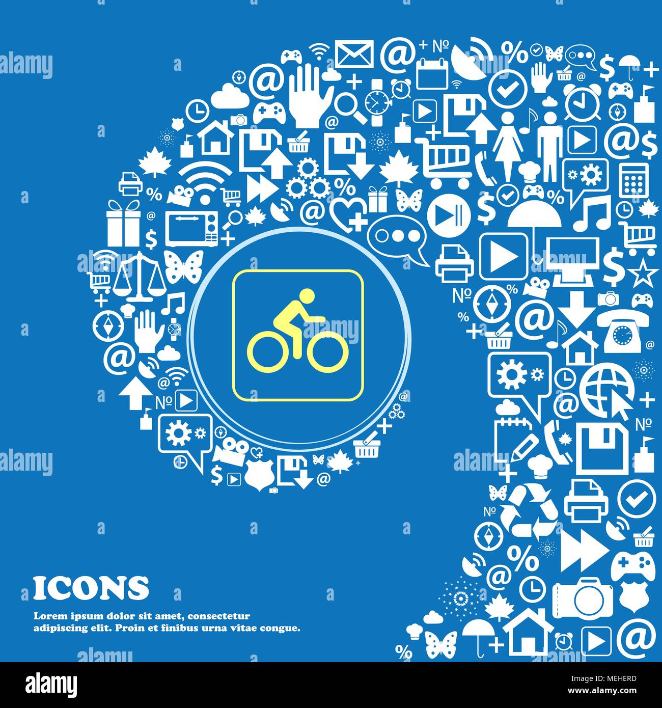Radfahrer Symbole. Schönes set der schönen Ikonen verdrehte Spirale in ...