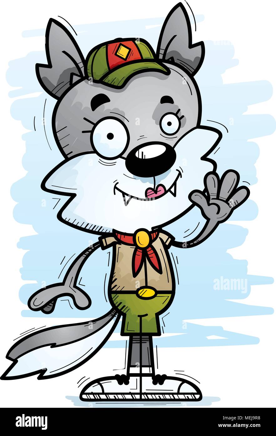 Cartoon waving wolf Stock-Vektorgrafiken kaufen - Alamy