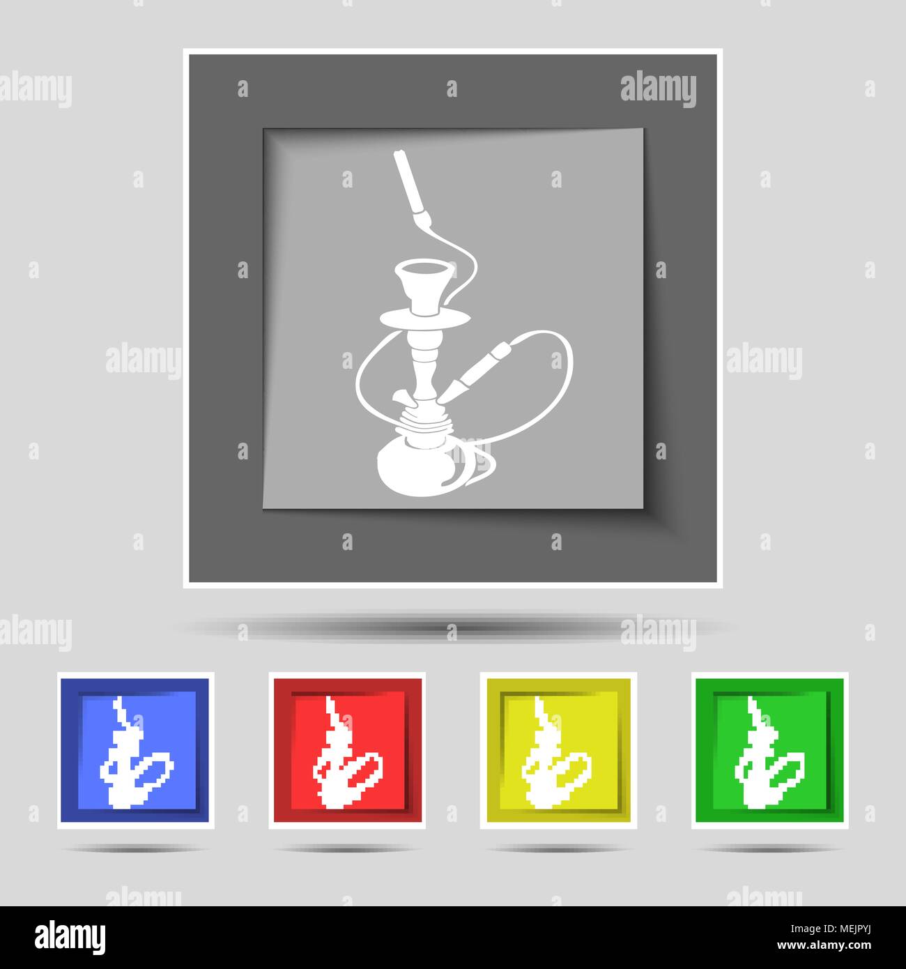 Shisha Symbol Zeichen auf der ursprünglichen fünf farbigen Tasten ...