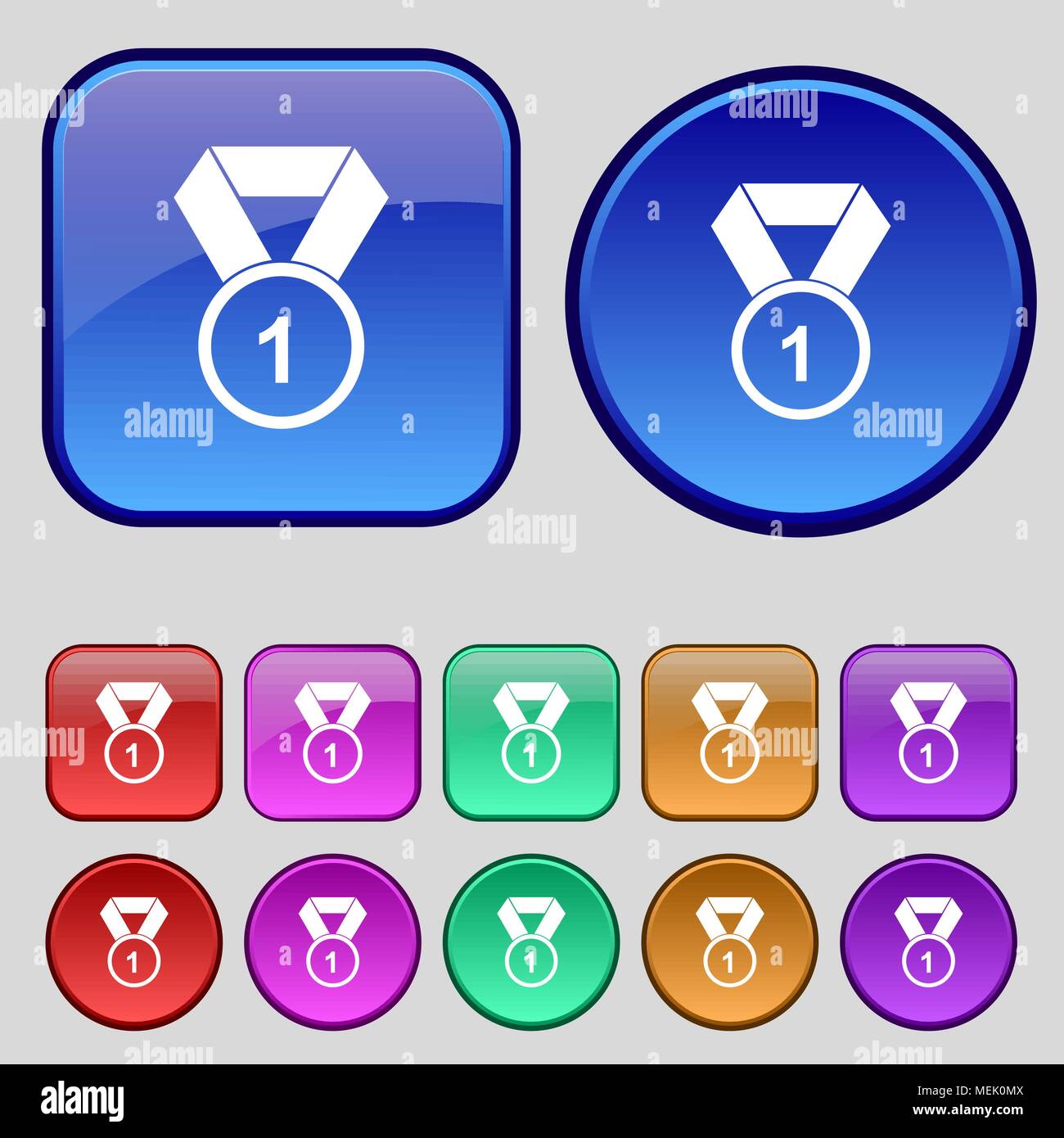 Vergabe Medaille Symbol unterzeichnen. Ein Set von 12 Vintage Buttons ...