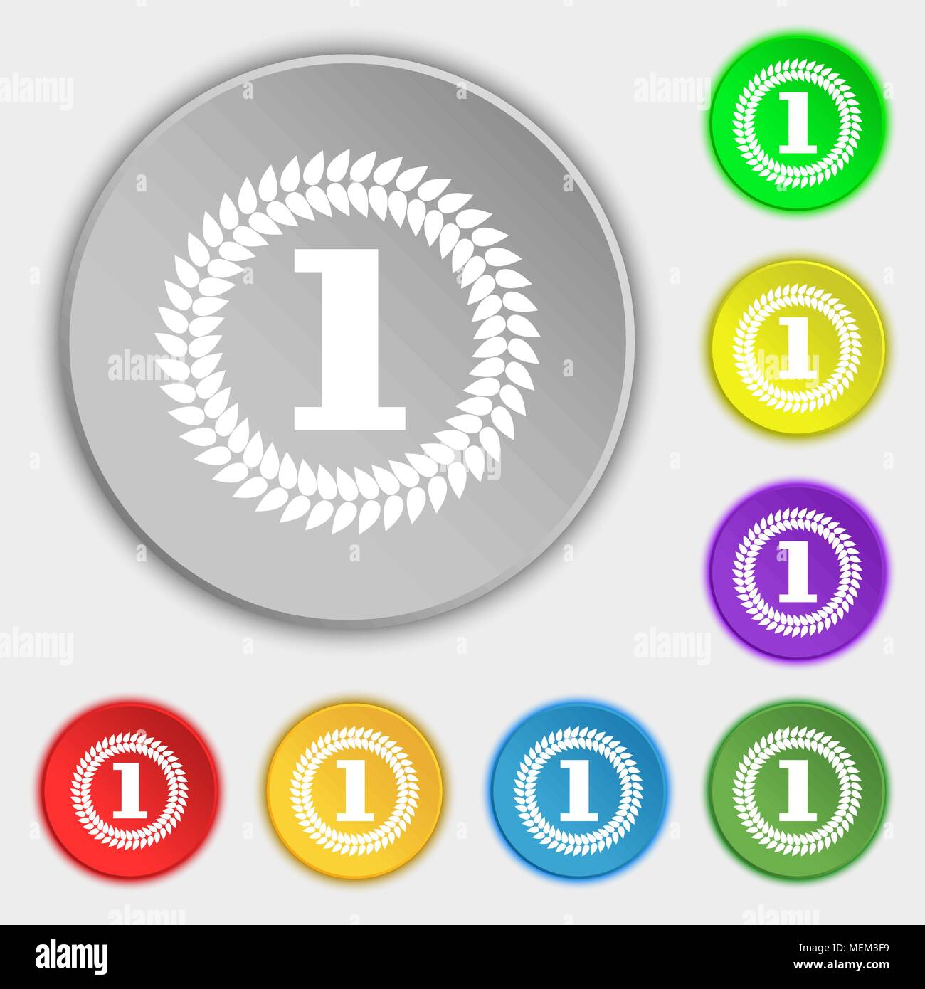 Medaille, Auszeichnung, erste Symbol unterzeichnen. Symbol auf acht Tasten. Vector Illustration ...