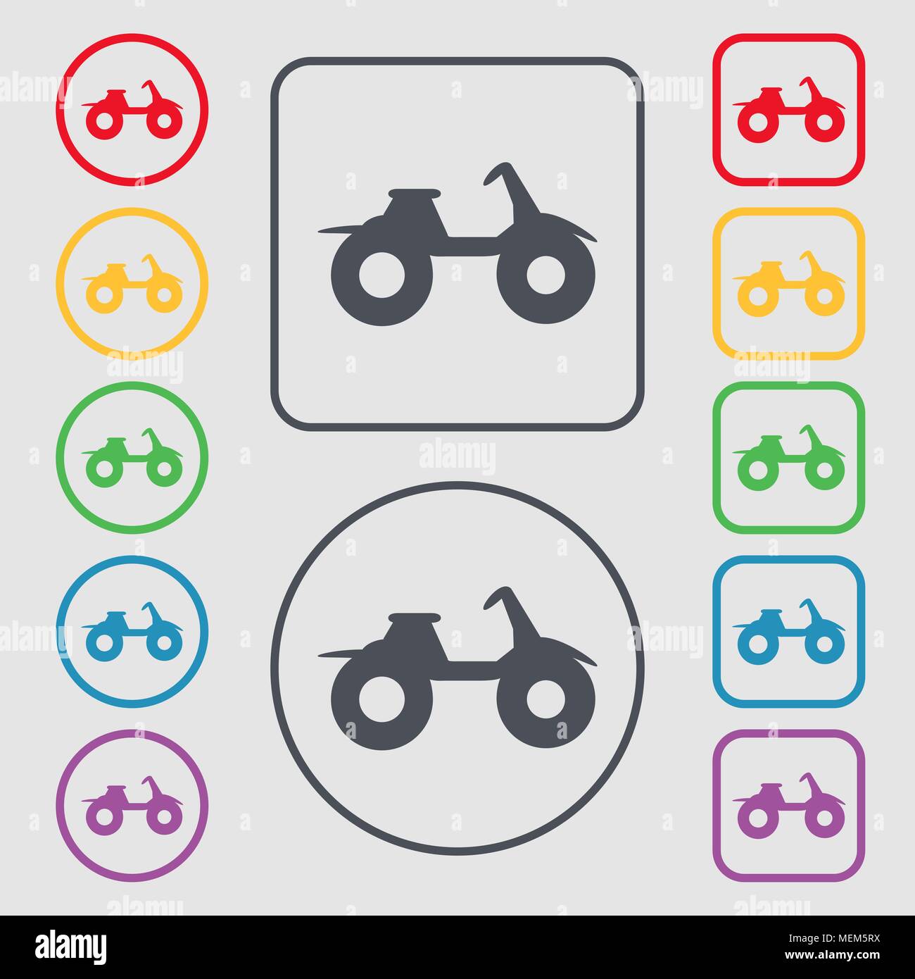 ATV Symbol unterzeichnen. Symbol auf der Runde und quadratische Tasten ...