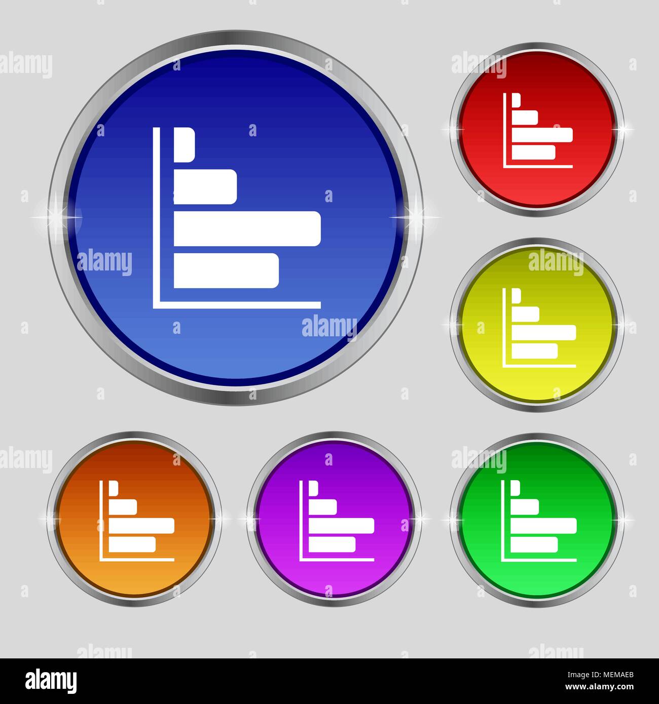Infografik Symbol unterzeichnen. Runde Symbol auf hellen farbigen Buttons. Vector Illustration ...