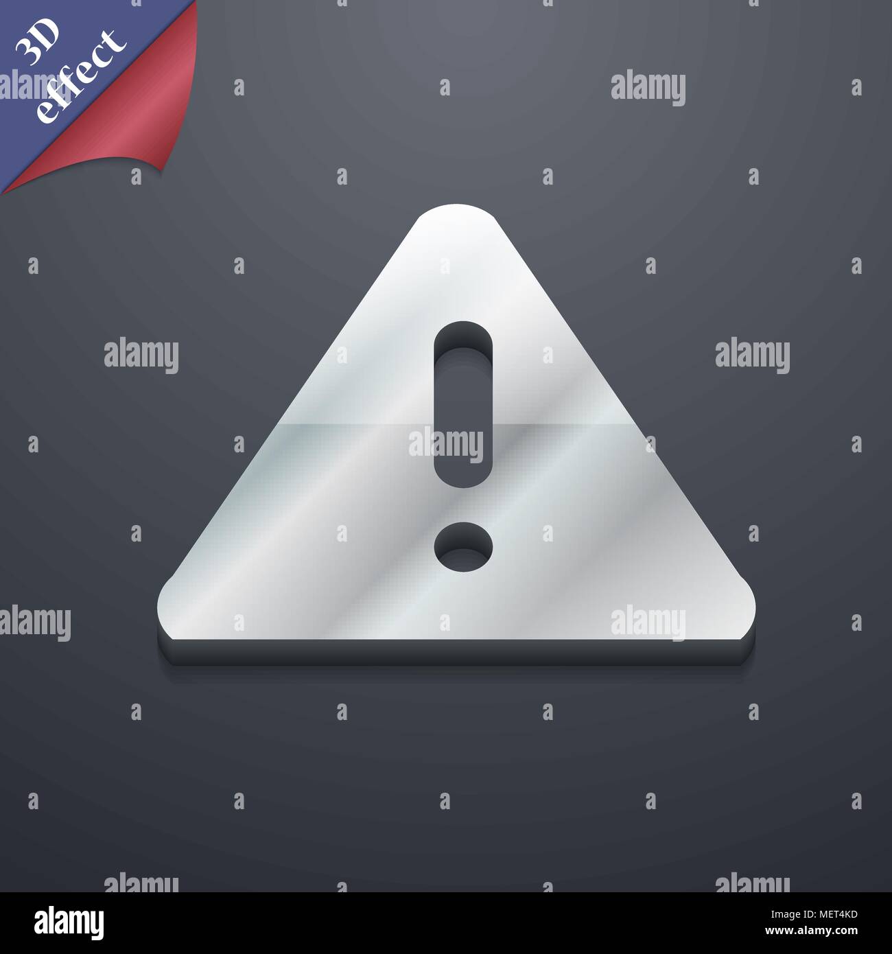 Ausrufezeichen, Achtung Achtung Symbol. 3D-Stil. Schickes, modernes ...