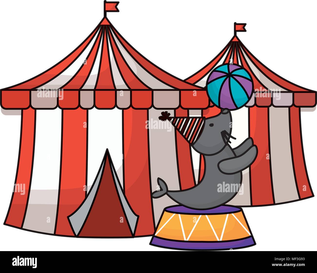 Cartoon Animal Circus Circus Tent Stockfotos und -bilder Kaufen - Alamy
