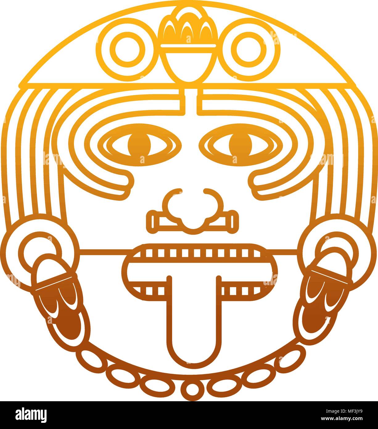 Degraded Linie aztec Sun God Kultur symbol Vektor illustration Stock ...