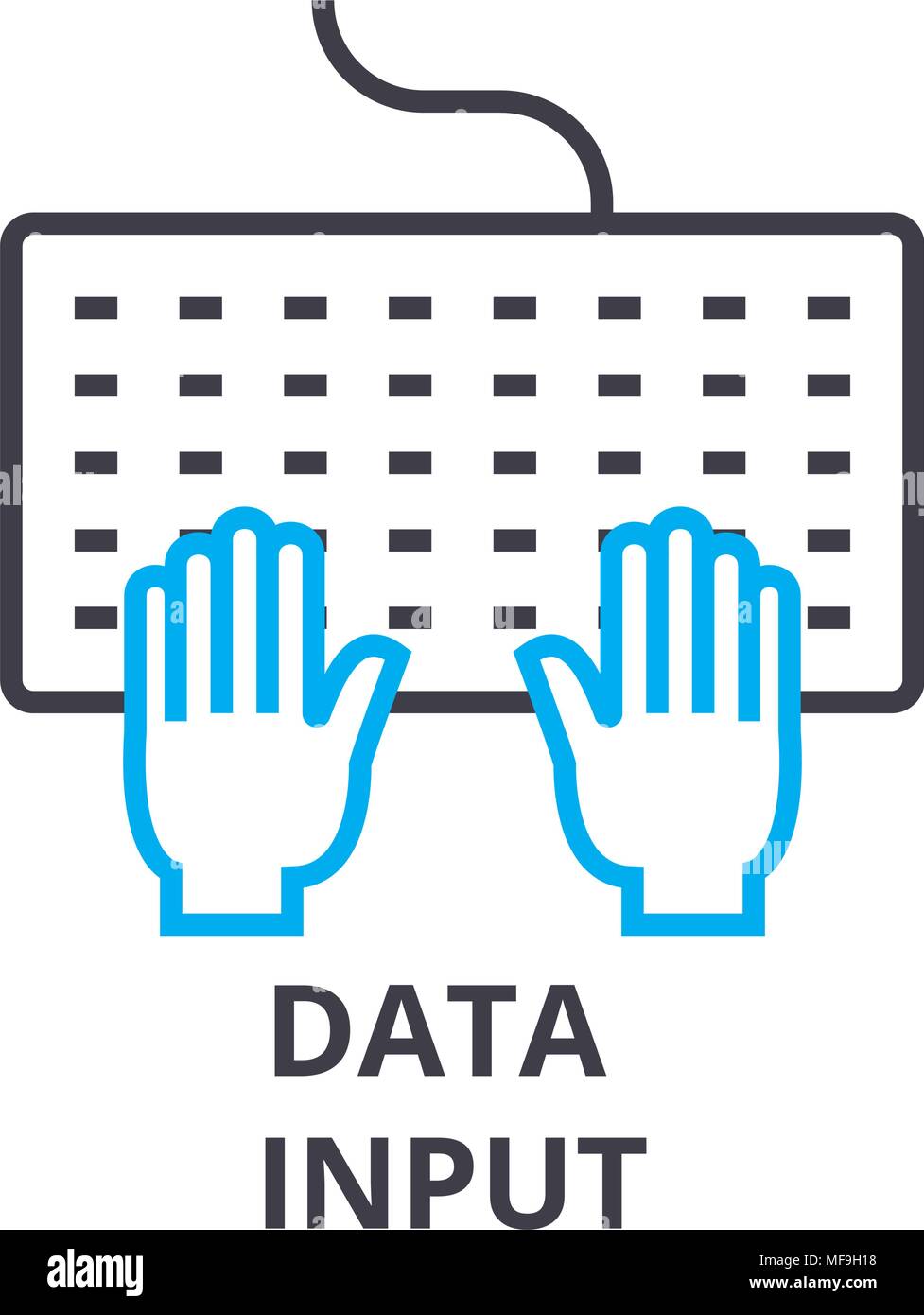 Dateneingabe dünne Linie Symbol, Zeichen, Symbol, illustation, lineare ...