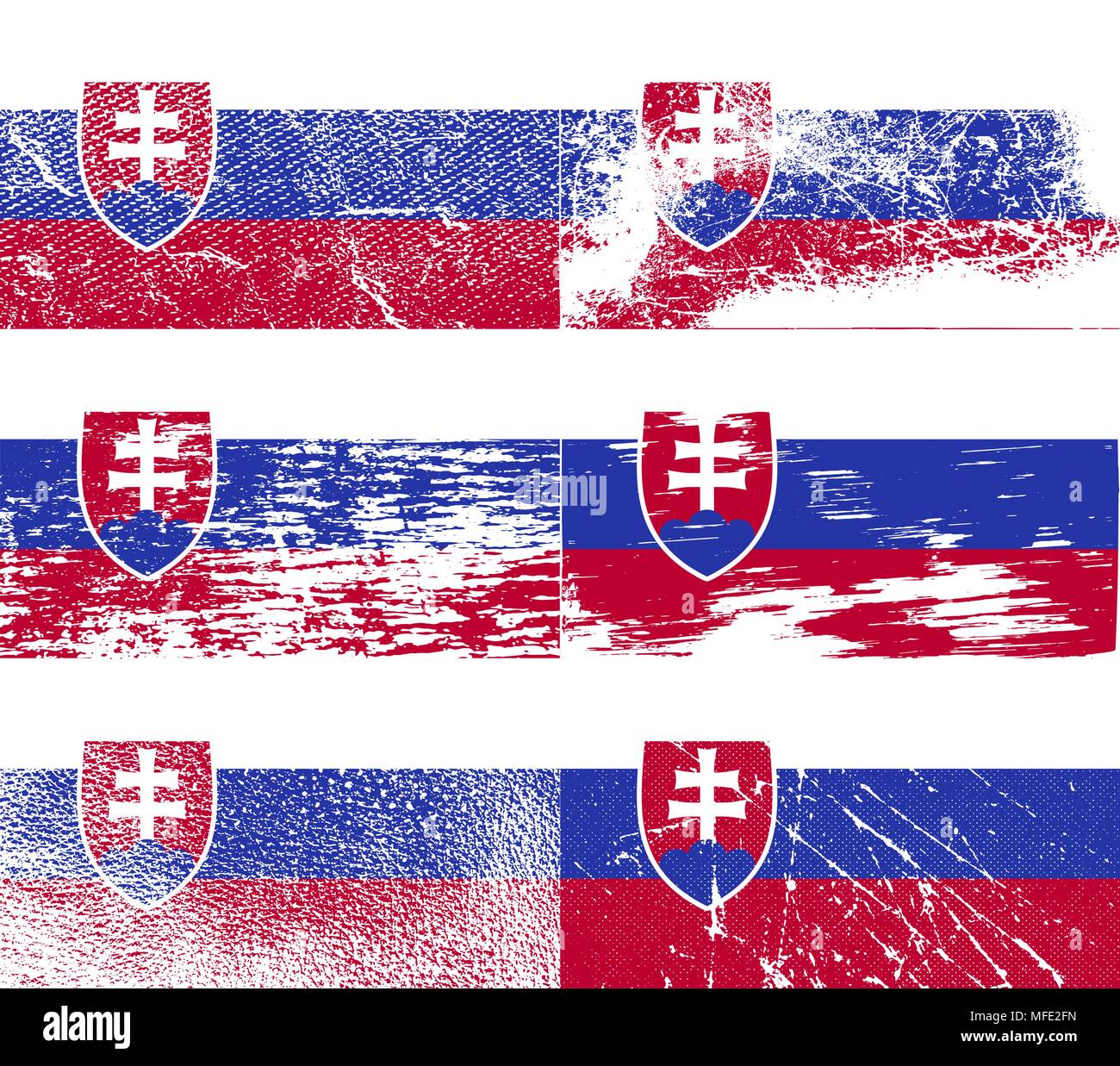Flagge der Slowakei mit alten Textur. Vector Illustration Stock ...