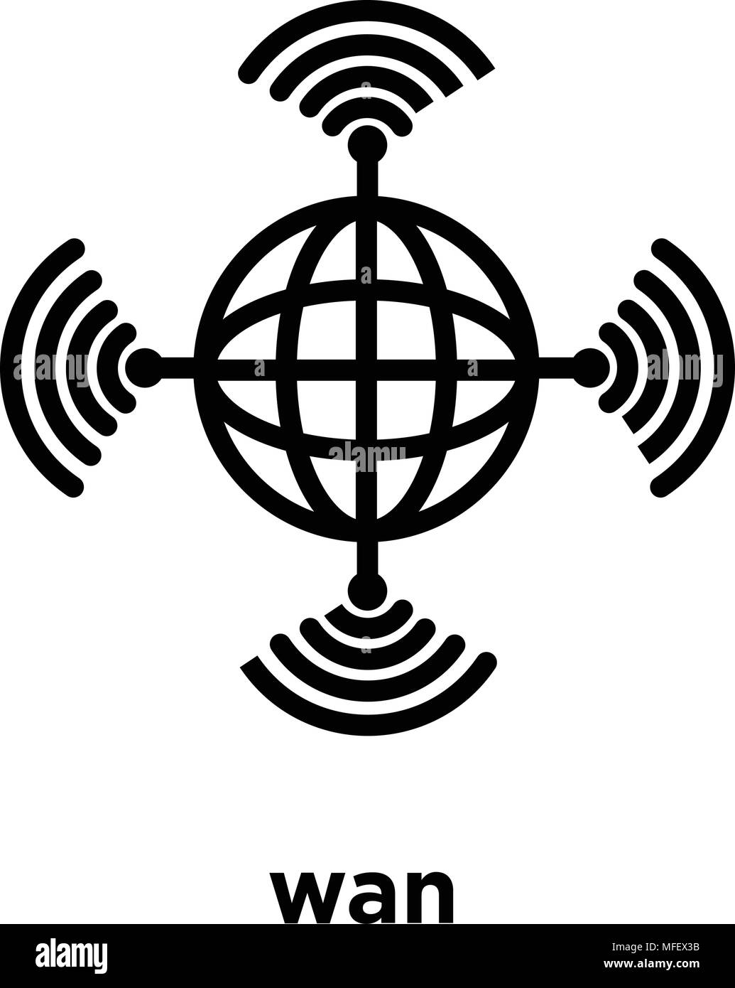 Wan-Symbol auf weißem Hintergrund, Vector Illustration Stock ...