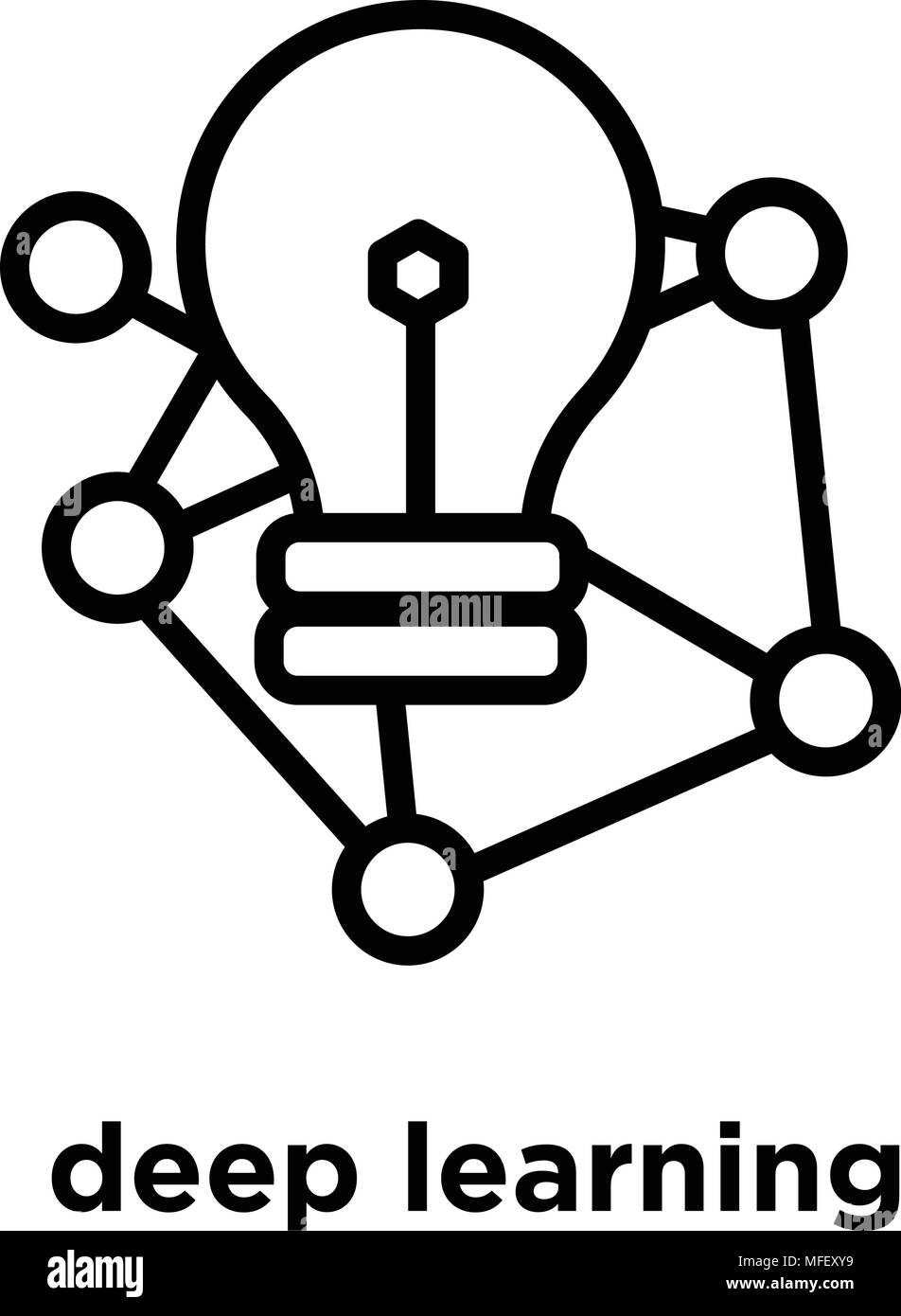 Deep learning Symbol auf weißem Hintergrund, Vector Illustration Stock ...