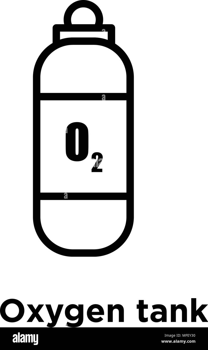 Sauerstoff tank Symbol auf weißem Hintergrund, Vector Illustration ...