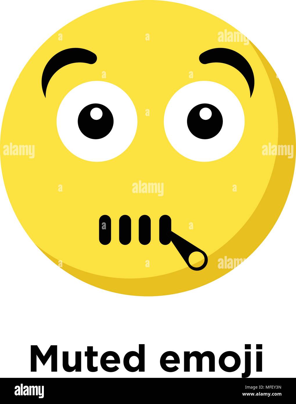 Stumm emoji Symbol auf weißem Hintergrund, Vector Illustration Stock ...