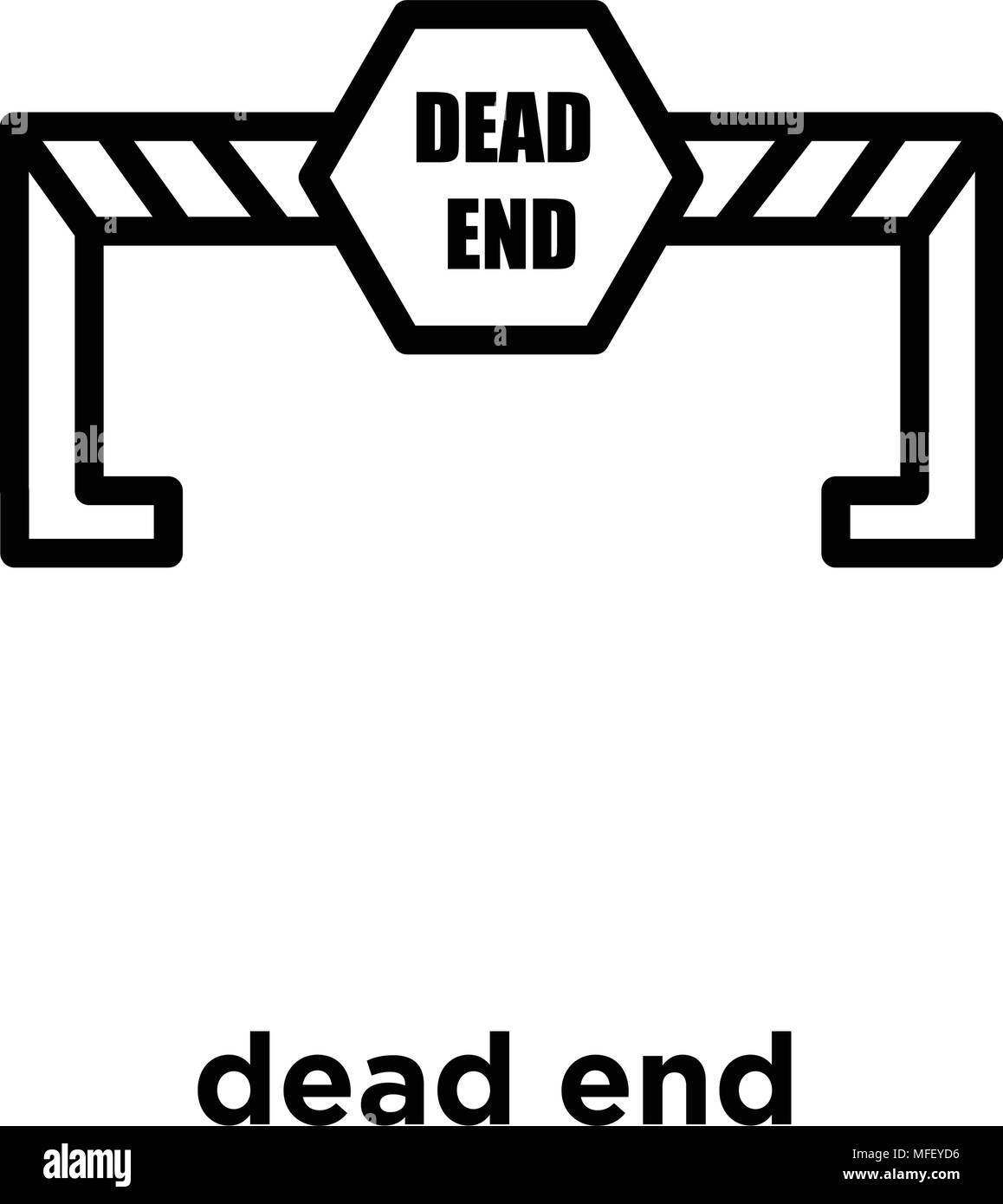 Dead End Symbol auf weißem Hintergrund, Vector Illustration Stock ...