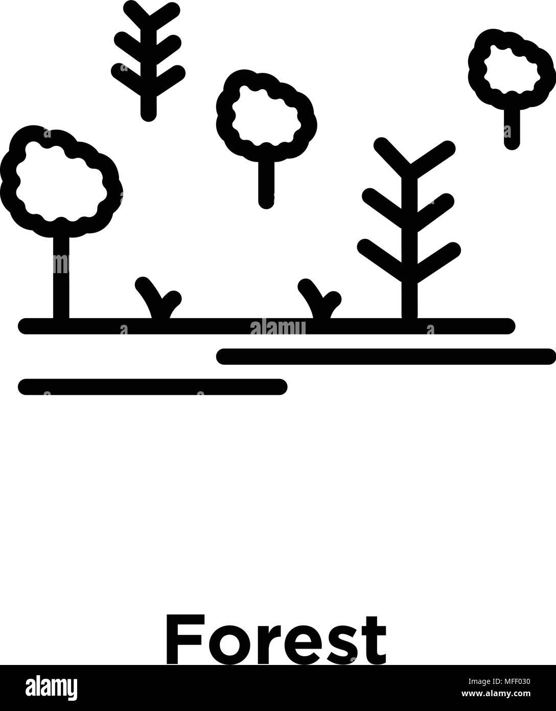 Wald Symbol auf weißem Hintergrund, Vector Illustration Stock ...