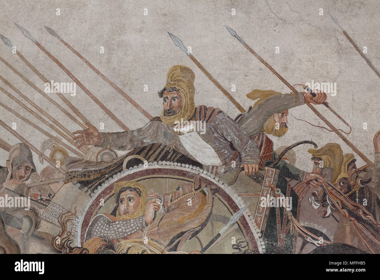 König Darius in der Alexander Mosaik aus der Casa del Fauno (Haus des ...