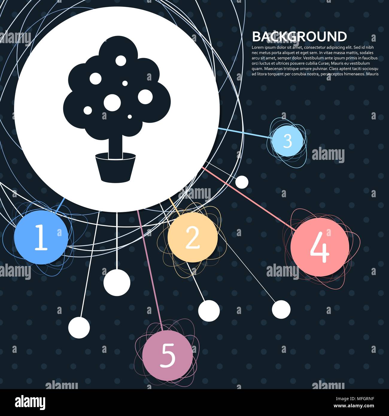 Baum Symbol mit dem Hintergrund auf den Punkt und mit infografik Stil ...