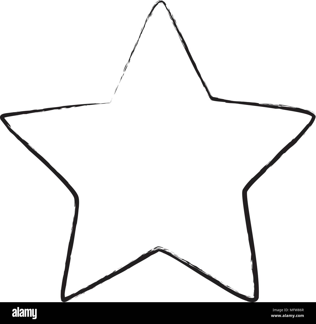 Skizze des Stern Symbol auf weißem Hintergrund, Vektor illustratration ...