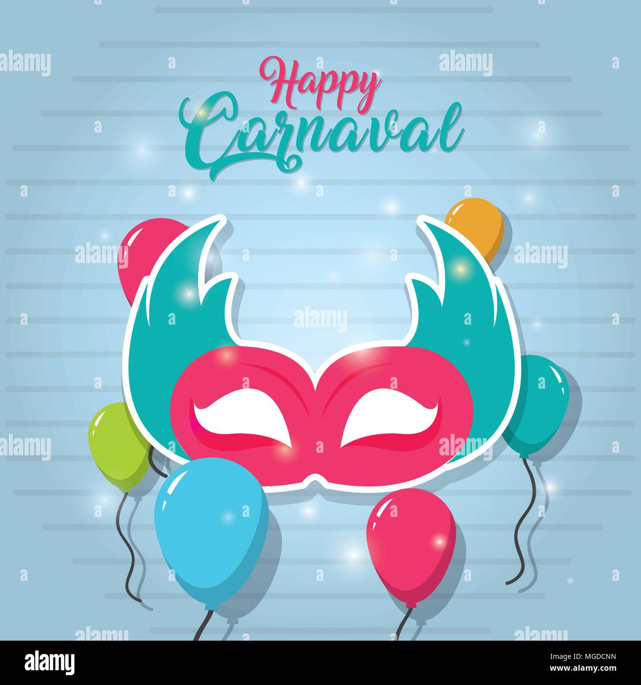 Happy Karneval Party Karte Stock-Vektorgrafik - Alamy