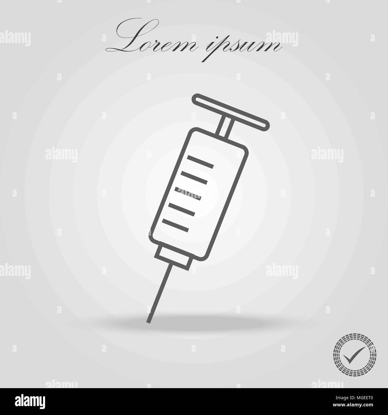 Spritze Symbol. Impfstoff, Impfung, Injektion, erschossen, Grippe ...