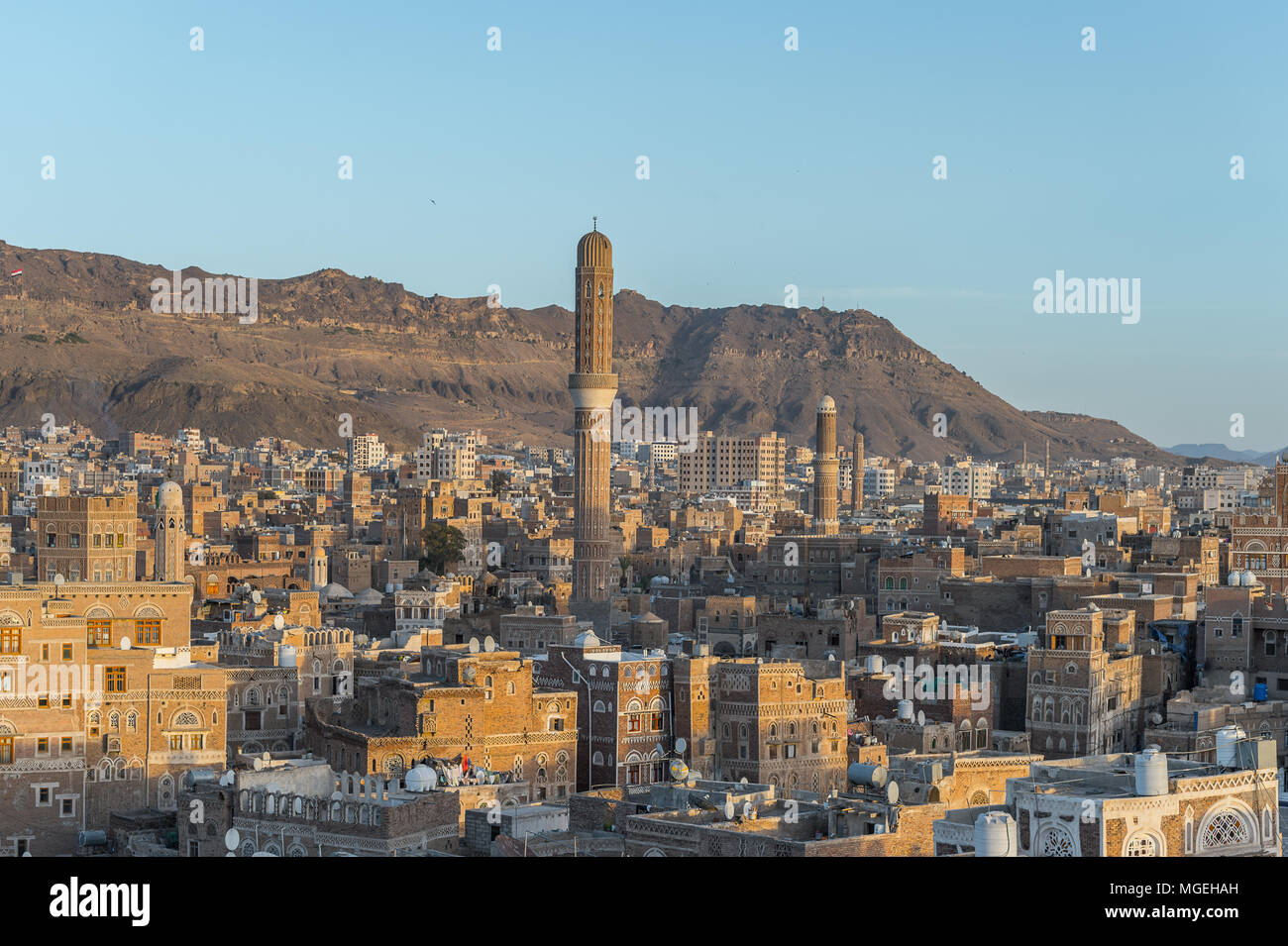 Architektur der Altstadt von Sana'a, Jemen. UNESCO-Welterbe ...