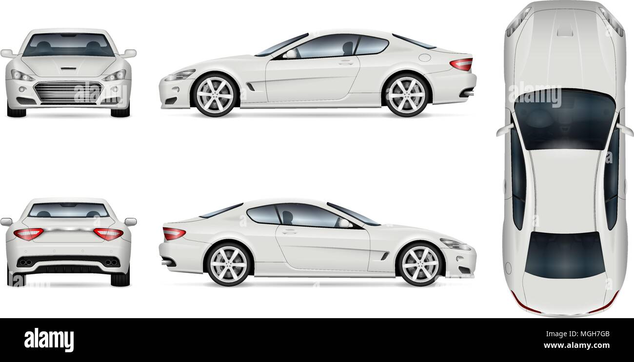 Auto vector Mock-up. Isolierte Vorlage von supercar auf weißem ...