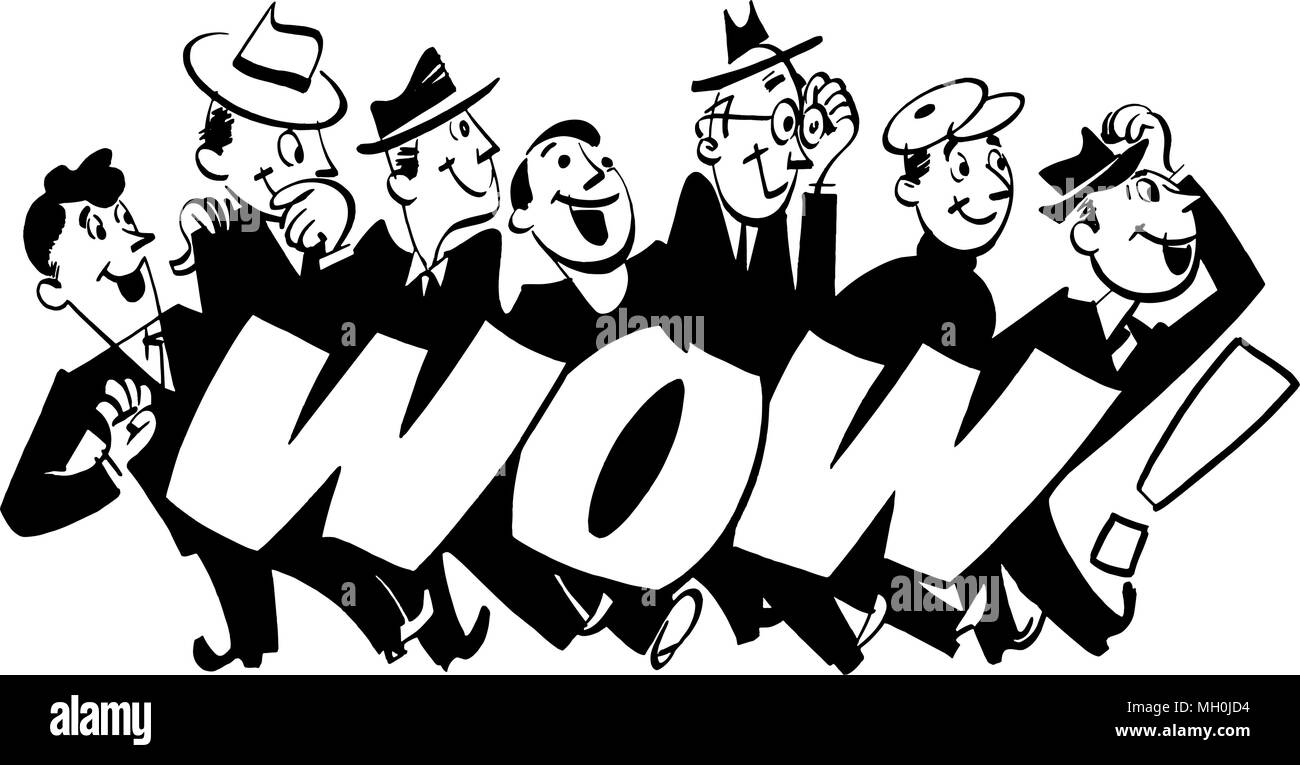 Wow-Retro Clipart Illustration Stock-Vektorgrafik - Alamy
