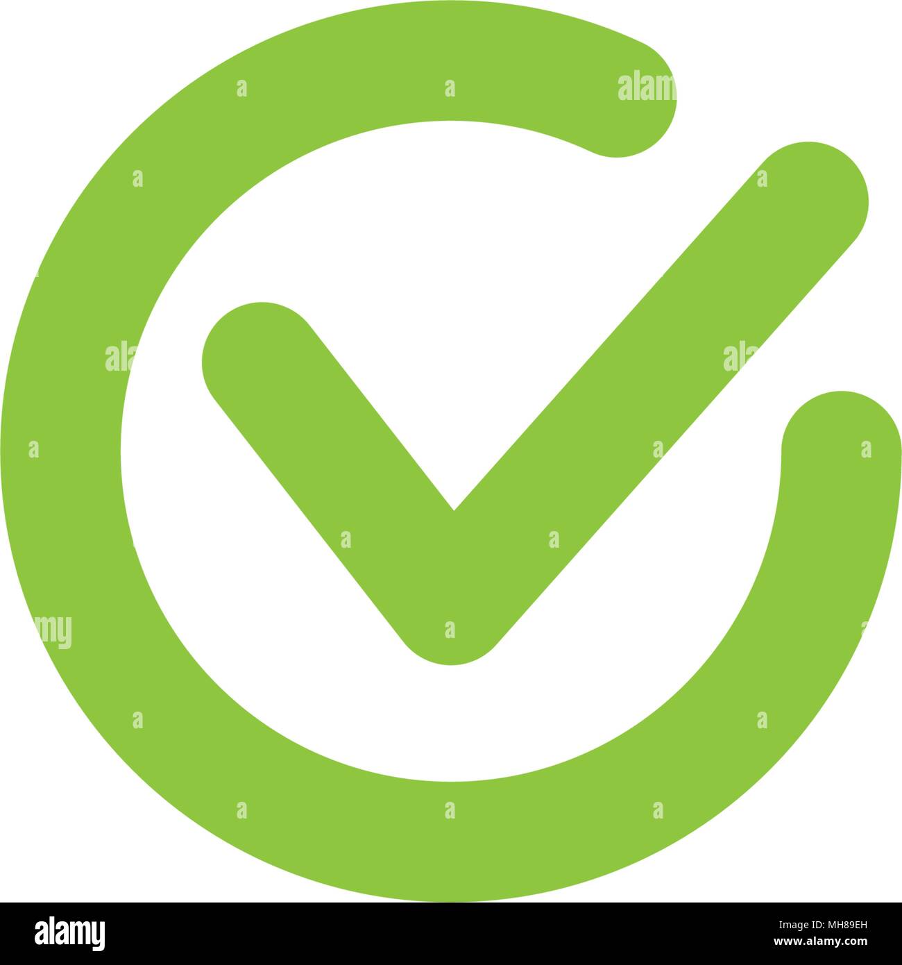 Tick. Lineare Zeichen zugelassen. Ok-Symbol. Grüne einfachen Vektor ...