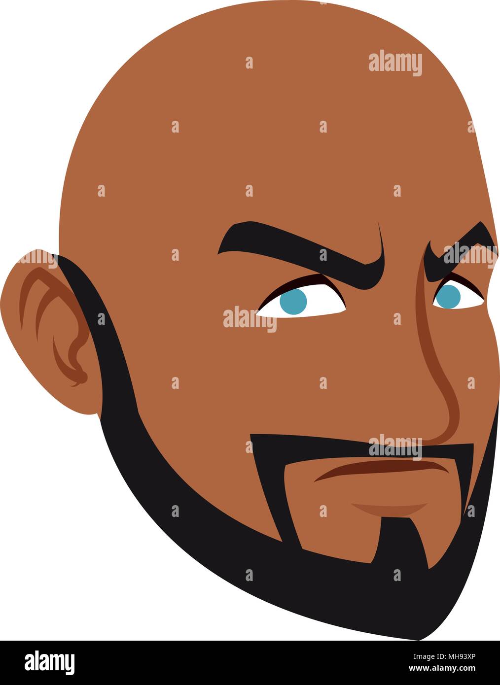 Wütend Mann Gesicht Cartoon Stock-Vektorgrafik - Alamy