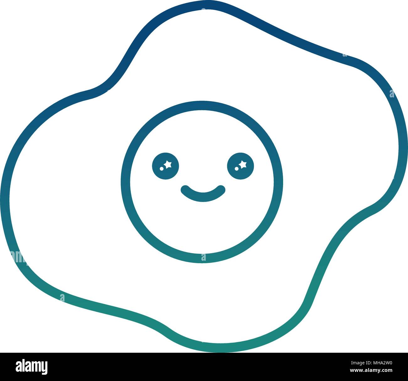 Kawaii Spiegelei Essen cartoon Vektor-illustration gradient Farbe Stock ...