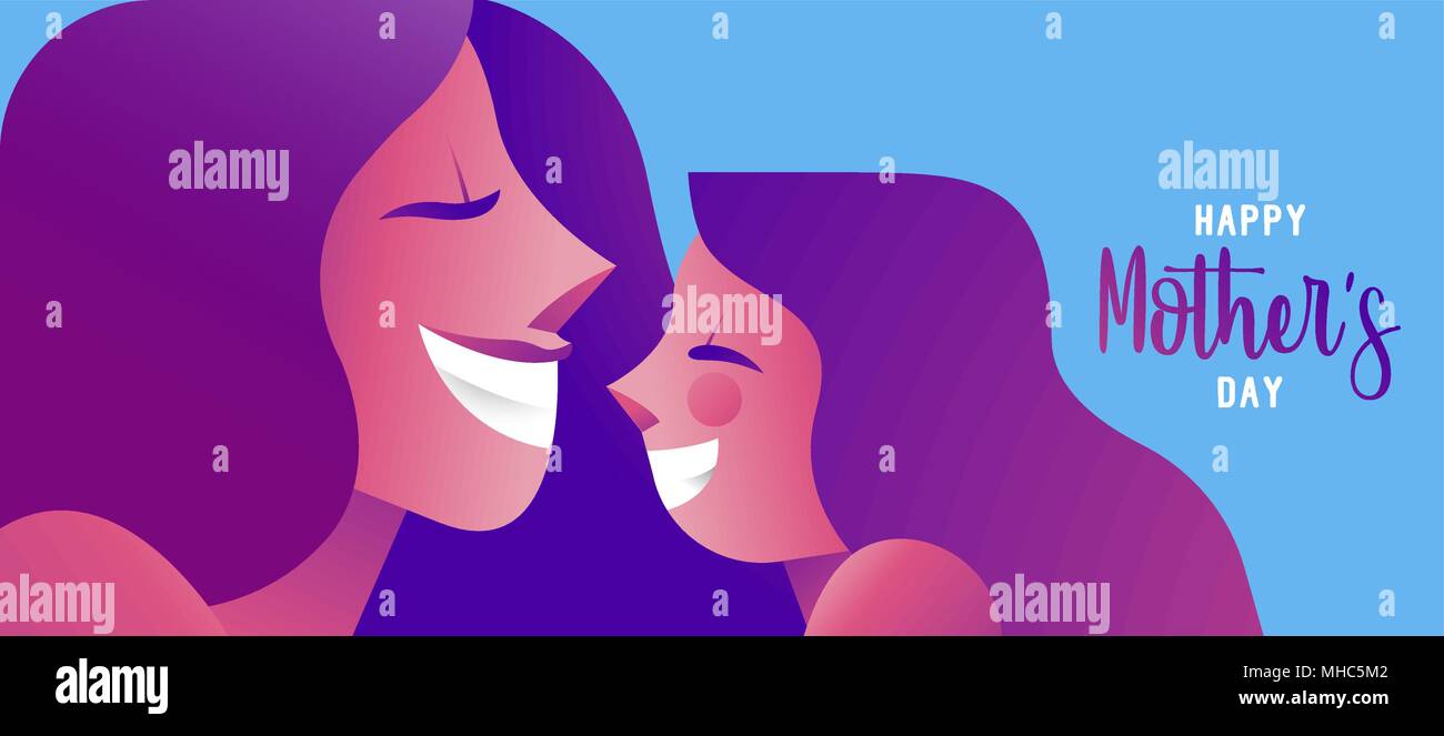 Glückliche Mütter Tag Abbildung, schöne Mutter Gesicht lächelnd mit ...