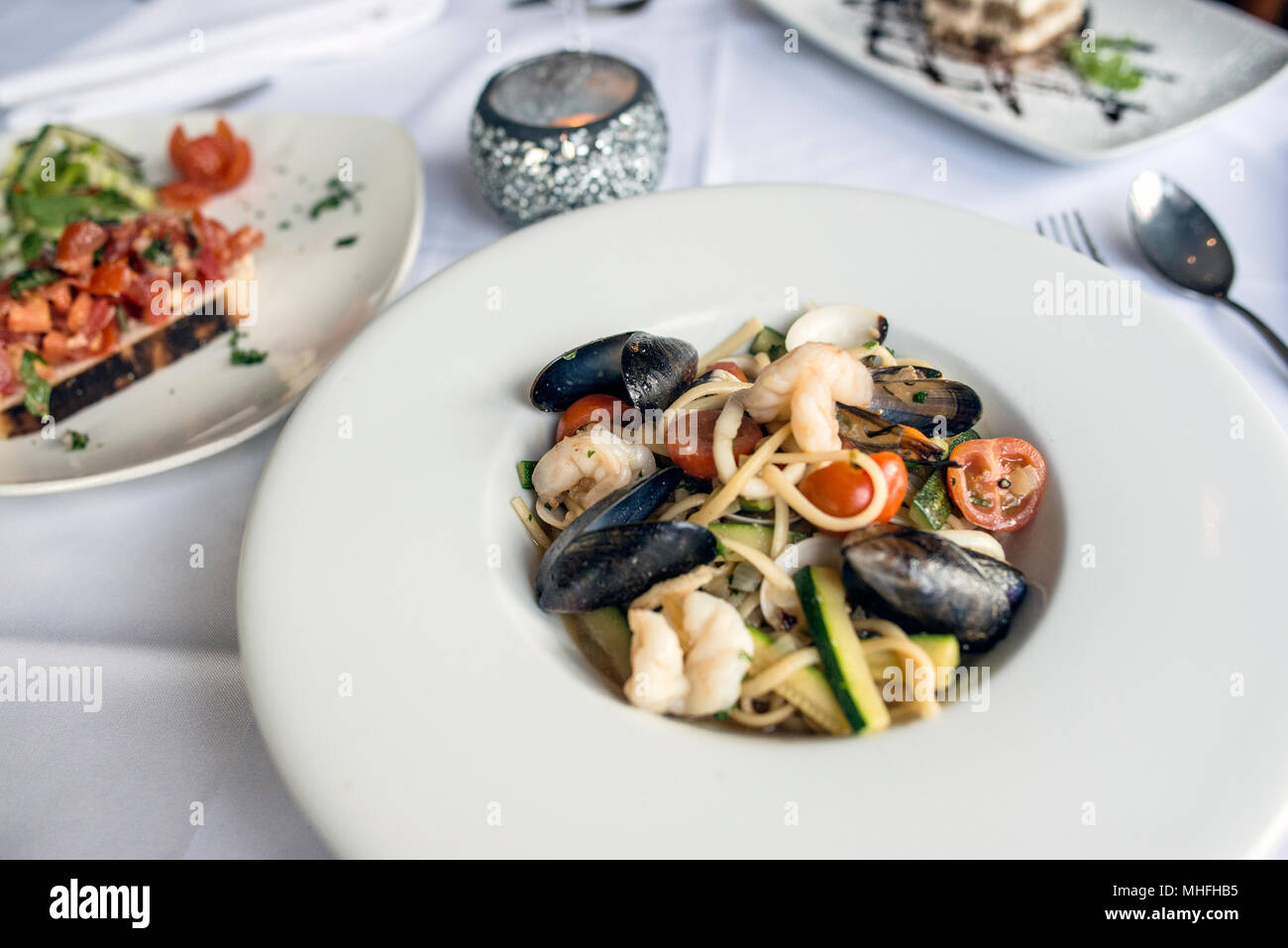 Italienisches Essen im Restaurant Stockfotografie - Alamy