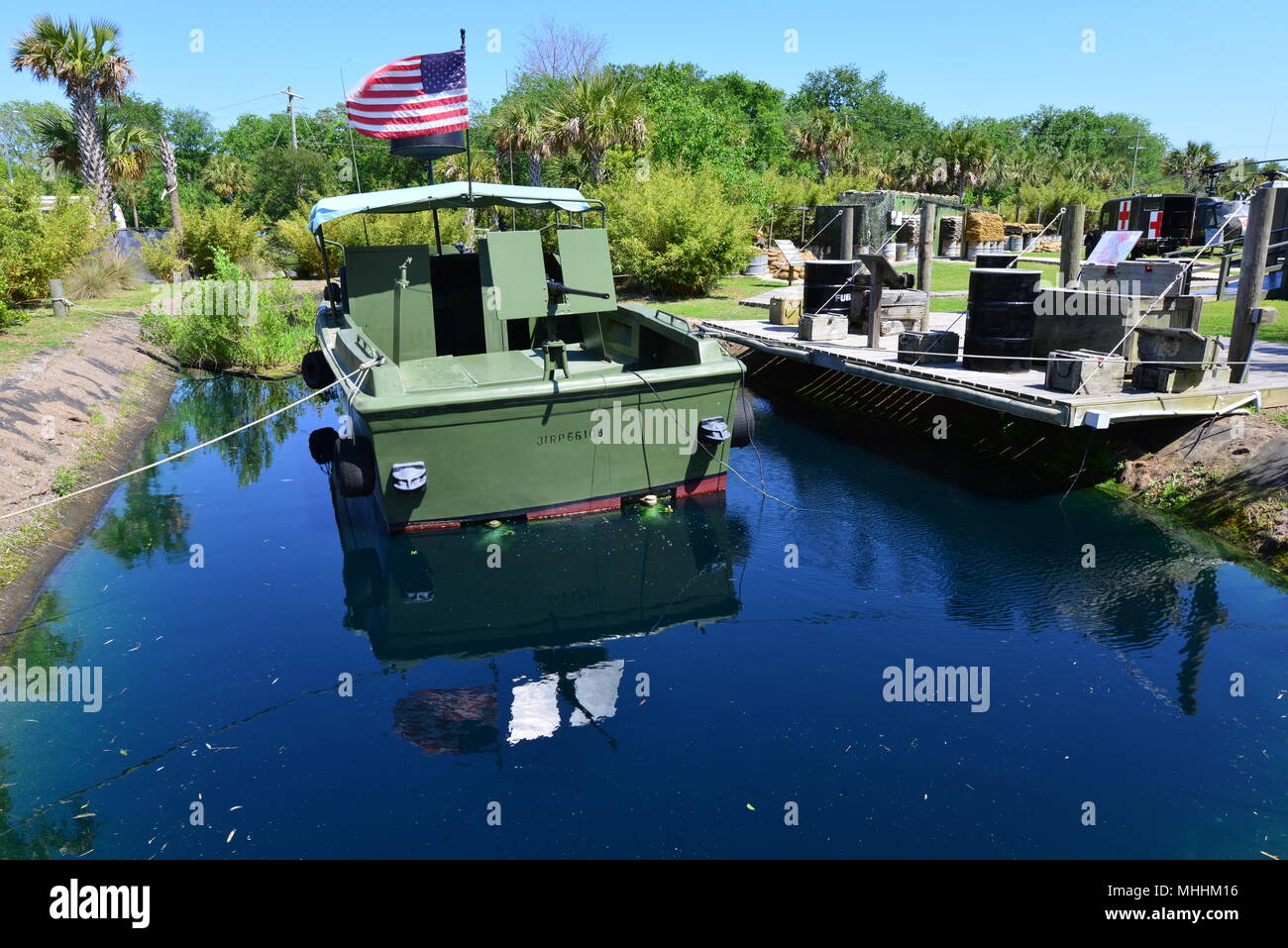 Ein kanonenboot auf den Flüssen von Vietnam von den Amerikanern ...