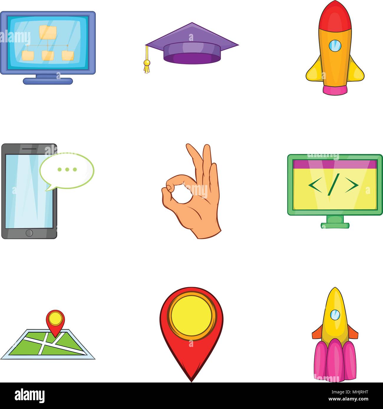 Anhang symbole gesetzt Stock-Vektorgrafiken kaufen - Alamy