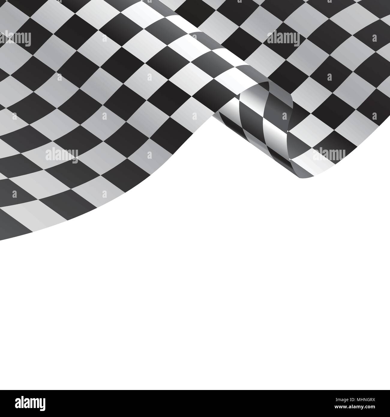 Zielflagge wave auf weißem Design race Hintergrund Vector Illustration ...