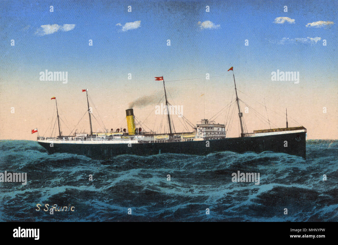 SS-Runen, Kreuzfahrt Schiff der White Star Line. Datum: ca. 1910 ...
