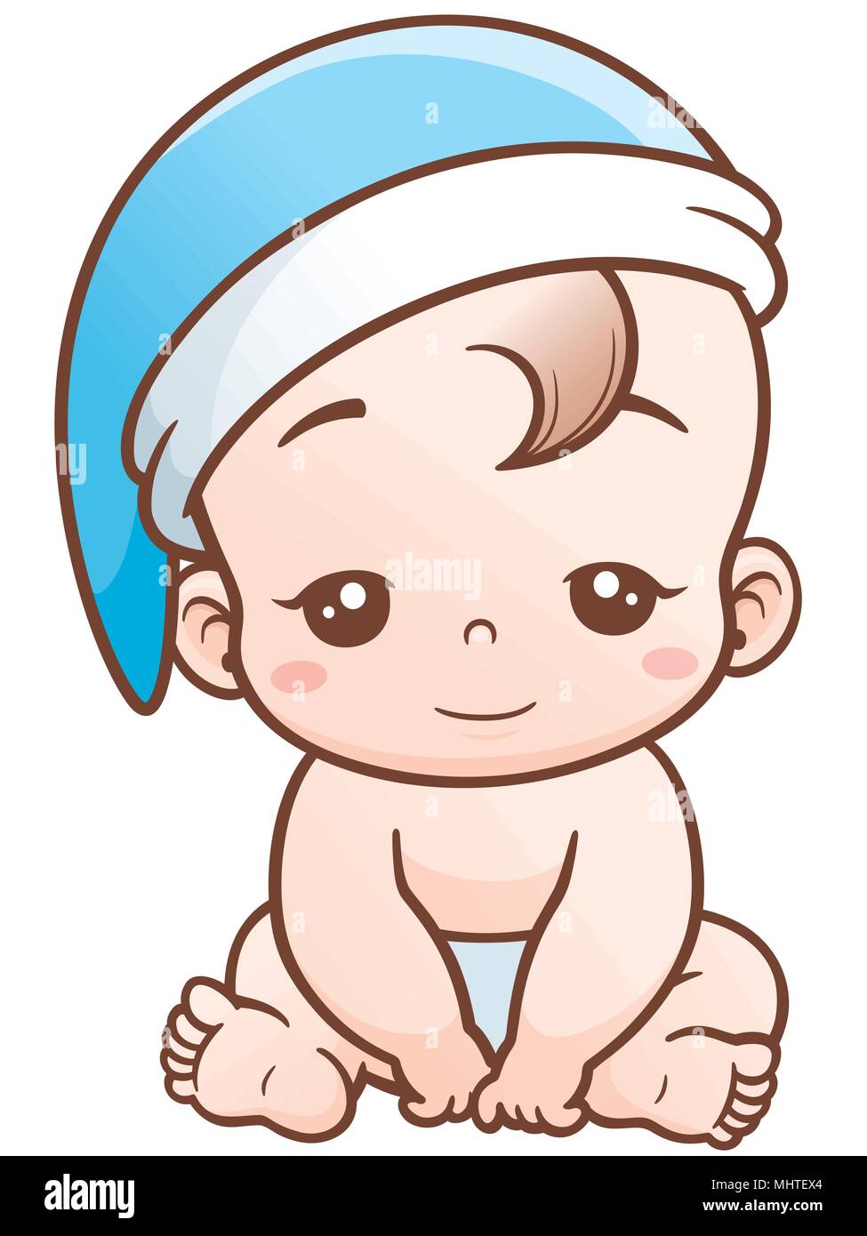 Vector Illustration von Cartoon niedlichen Baby sleepy Stock ...