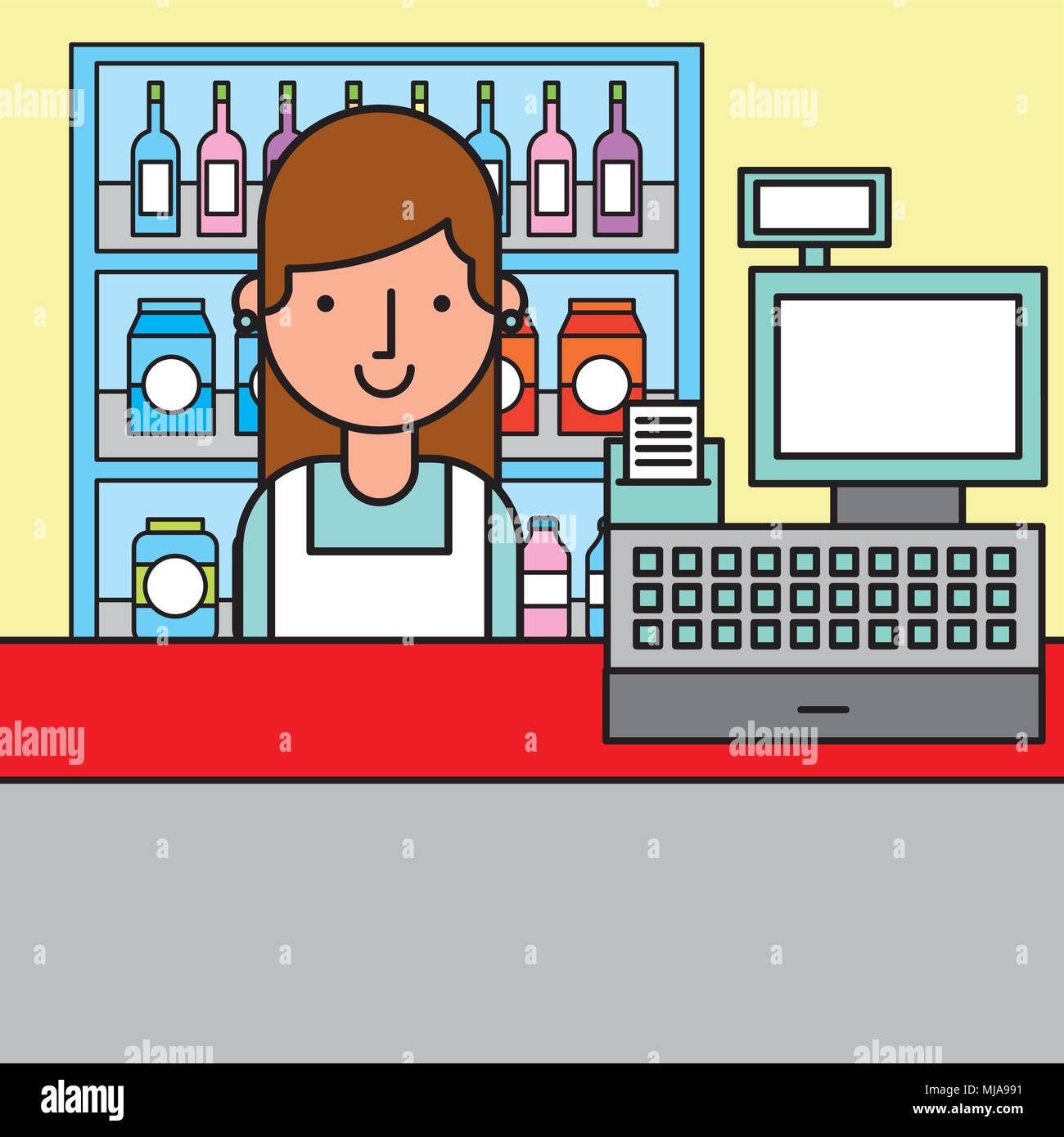 Lebensmittelmarkt-Cartoon