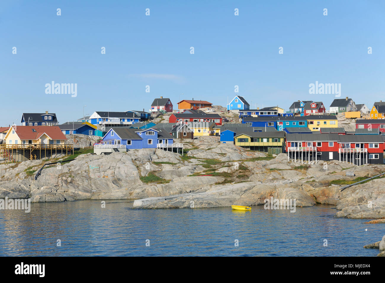 Bunte Häuser in Ilulissat Ilulissat Icefjord, Diskobucht, Qaasuitsup ...