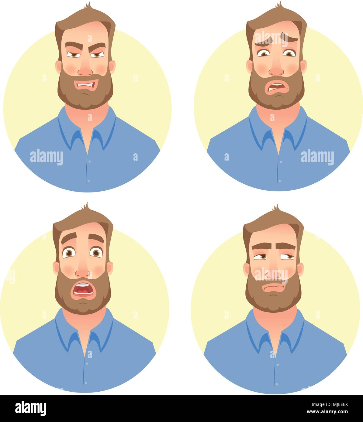 Das böse Gesicht des Menschen-set Stock-Vektorgrafik - Alamy