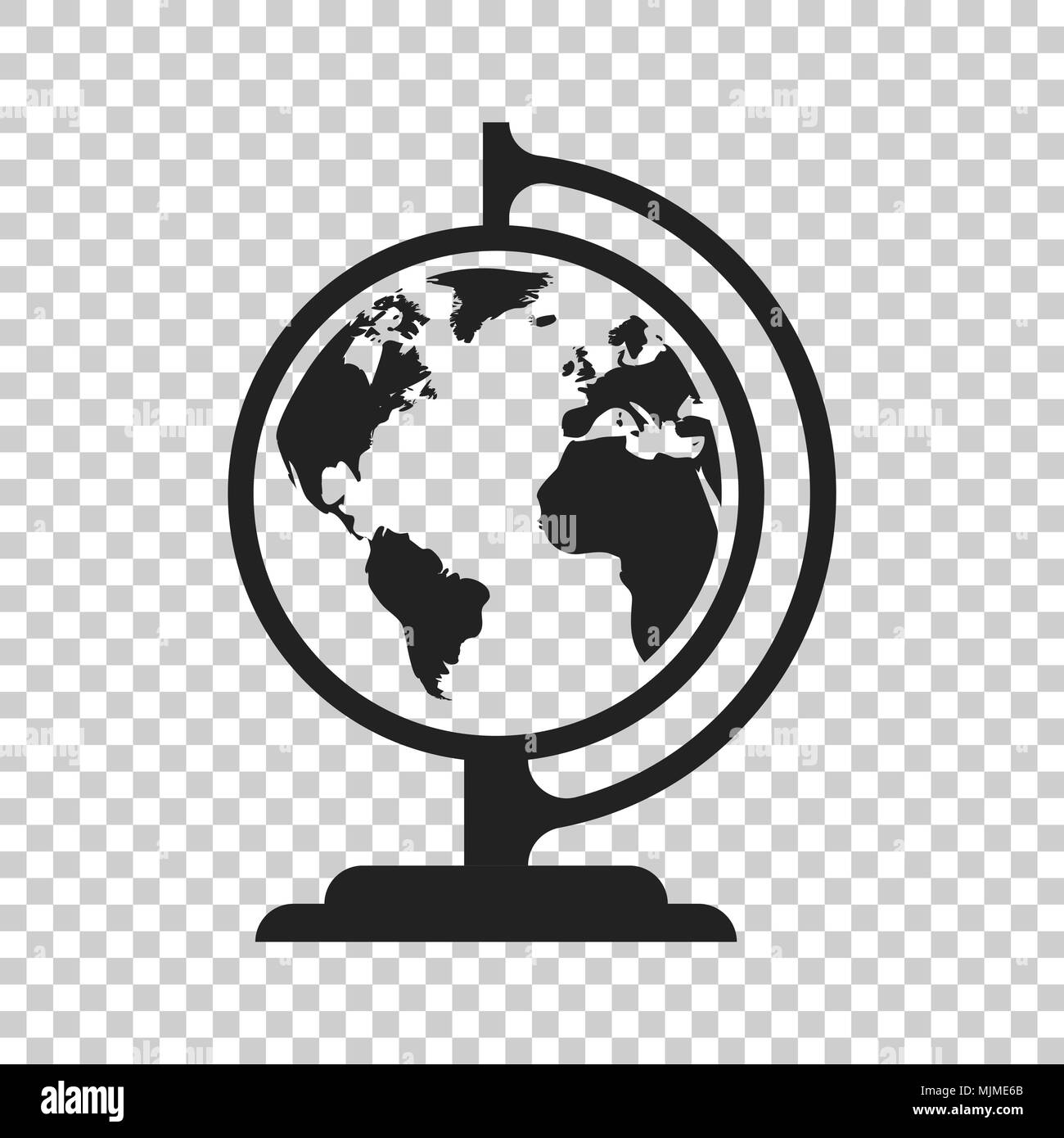 Globe World Map Vektor icon. Runde Erde flach Vector Illustration ...