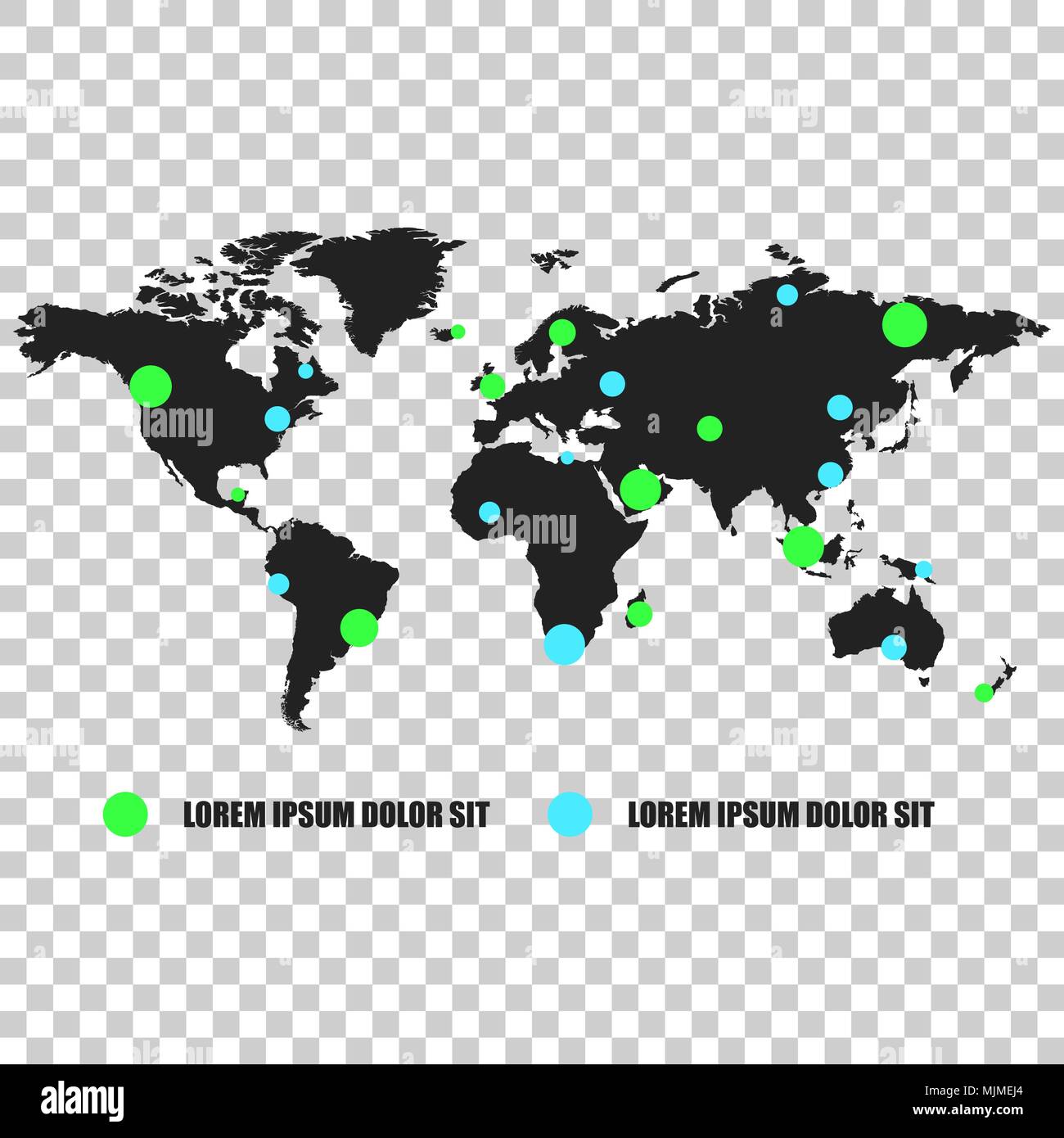 Communications Network World Map. Vector Illustration auf isolierte ...