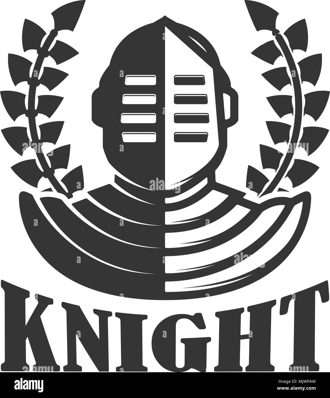 Ritter. Emblem Vorlage mit mittelalterlichen Ritter Helm. Design ...