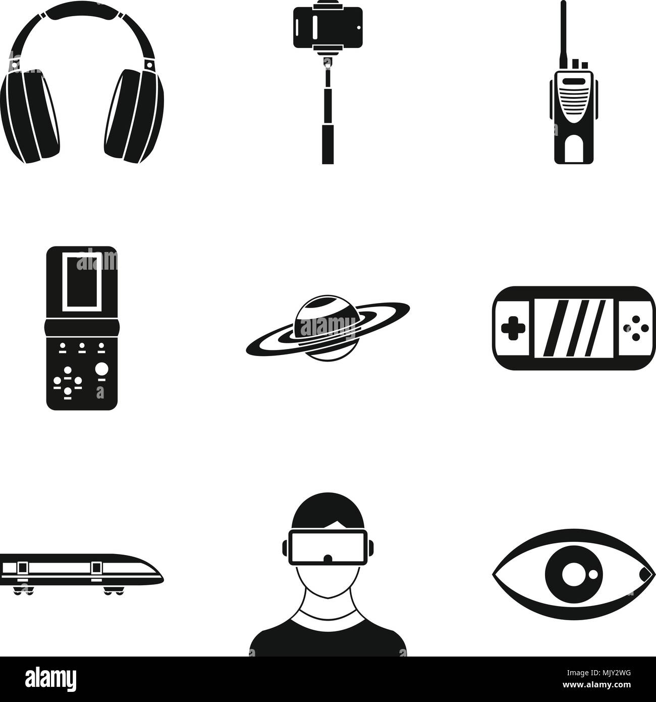 Funk Symbole gesetzt, einfachen Stil Stock-Vektorgrafik - Alamy