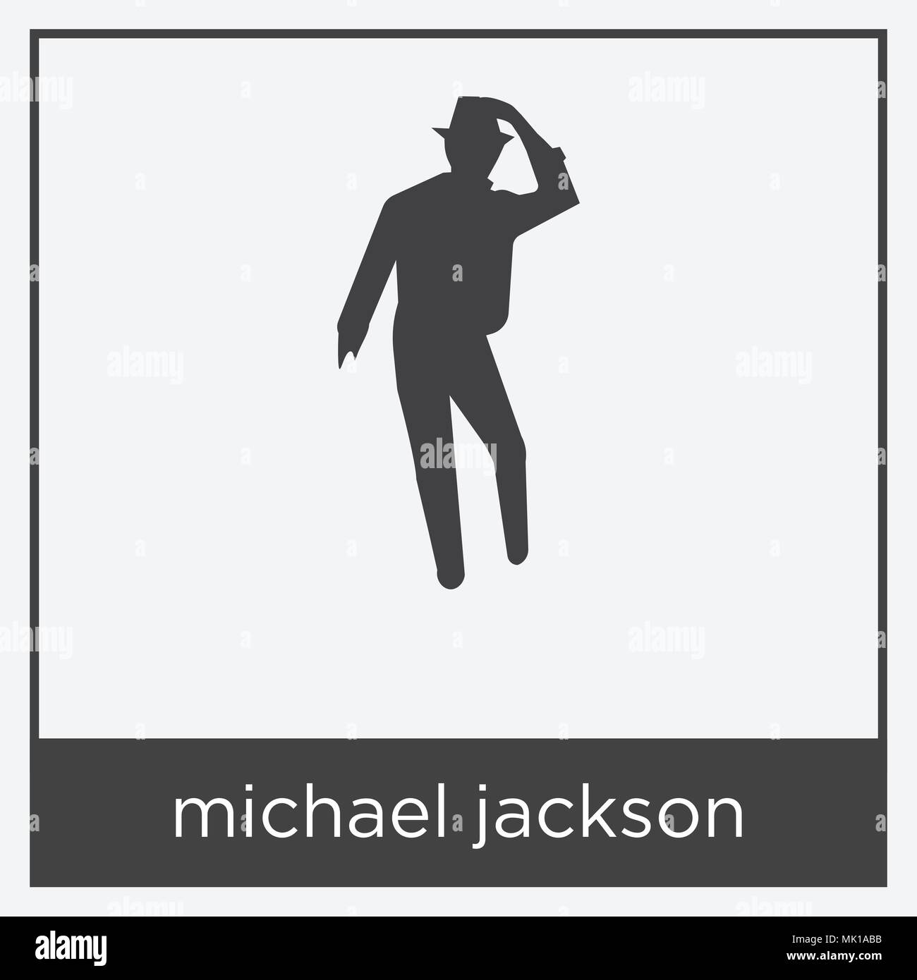 Michael jackson Symbol auf weißem Hintergrund mit grauen Rahmen ...